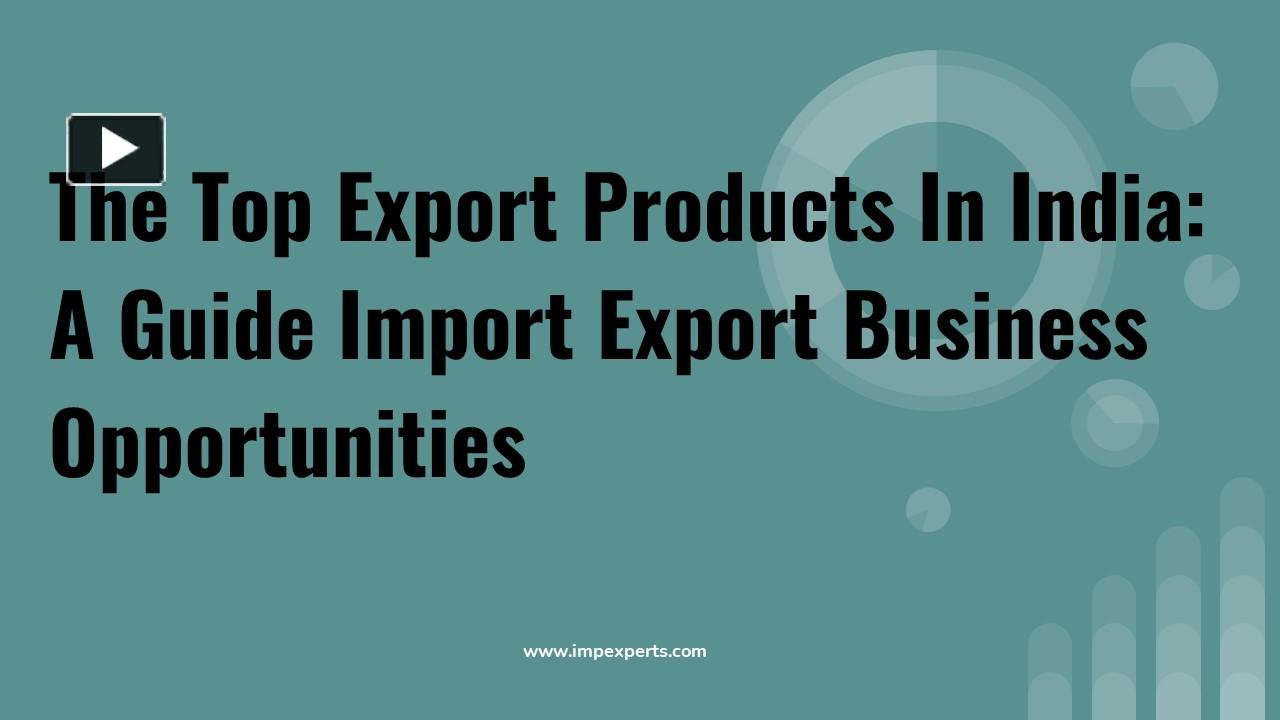 PPT – The Top Export Products In India: A Guide Import Export Business ...
