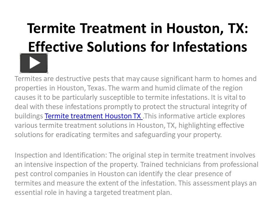 Termite Treatment in Houston, TX: Effective Solutions for Infestations ...