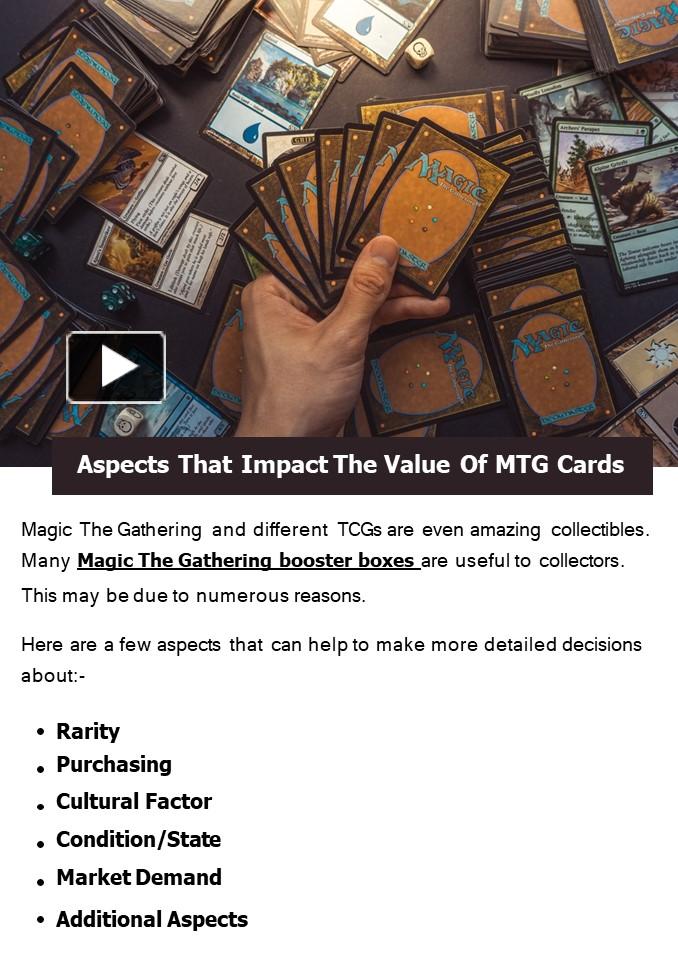 PPT – Aspects That Impact The Value Of MTG Cards PowerPoint ...