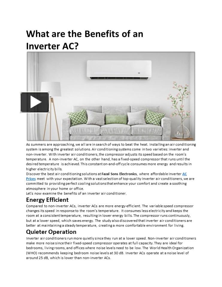 PPT – What are the Benefits of an Inverter AC PowerPoint presentation ...