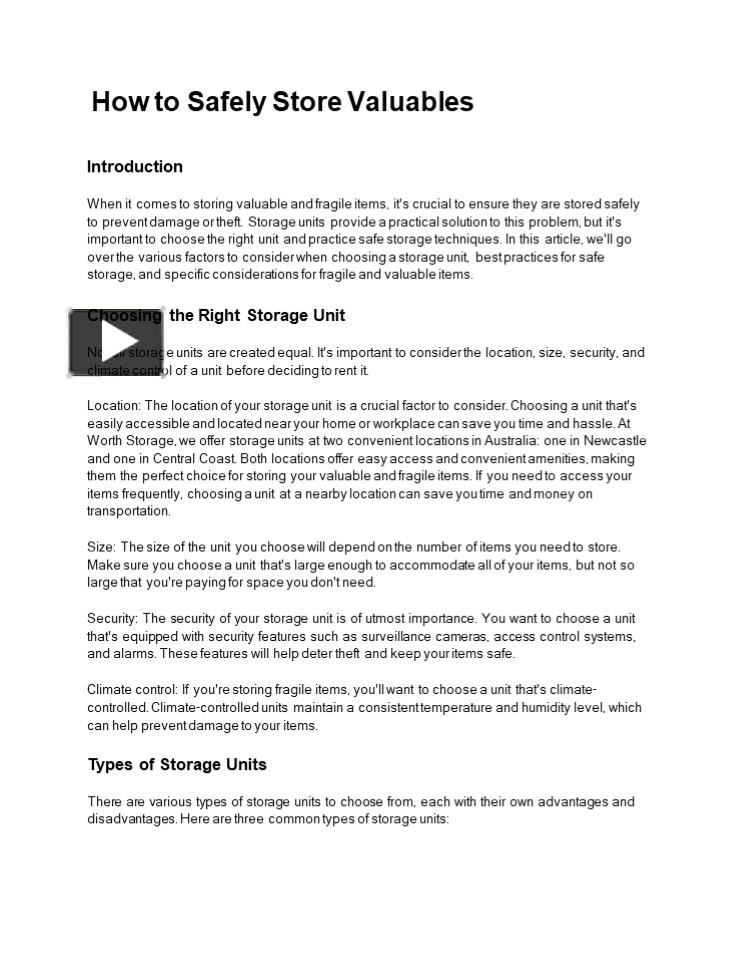 PPT – Safely Store Valuables units in Eagle Farm PowerPoint ...