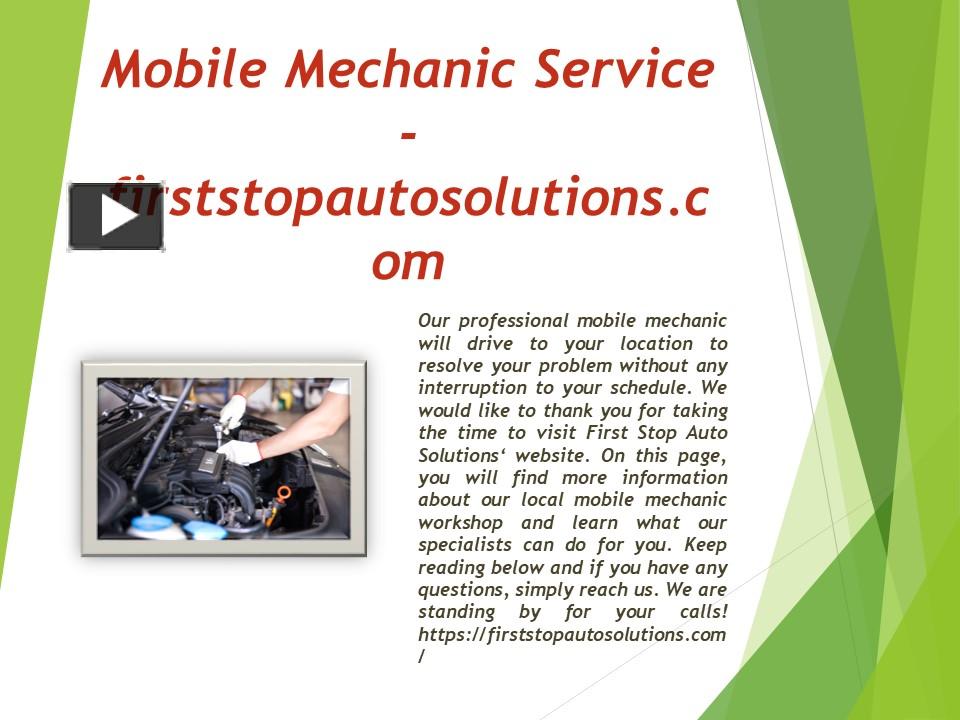 PPT – Mobile Mechanic Service - firststopautosolutions.com PowerPoint ...