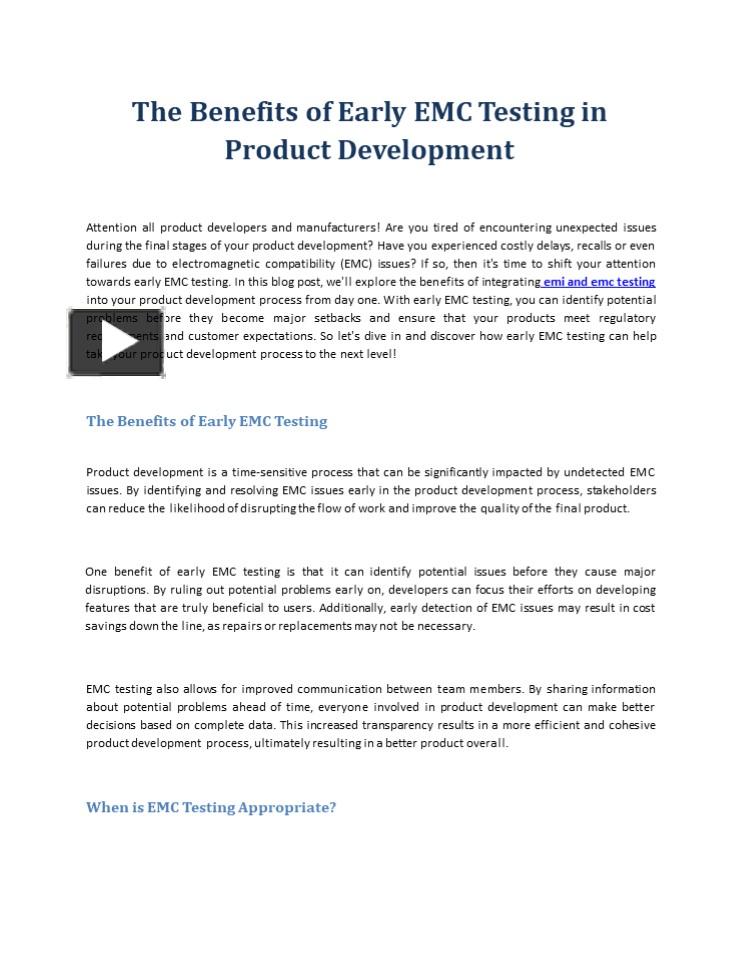 PPT – The-Benefits-of-Early-EMC-Testing-in-Product-Development ...