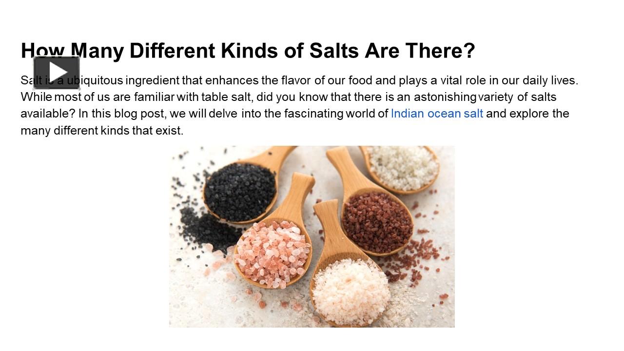 PPT – How Many Different Kinds of Salts Are There? PowerPoint ...