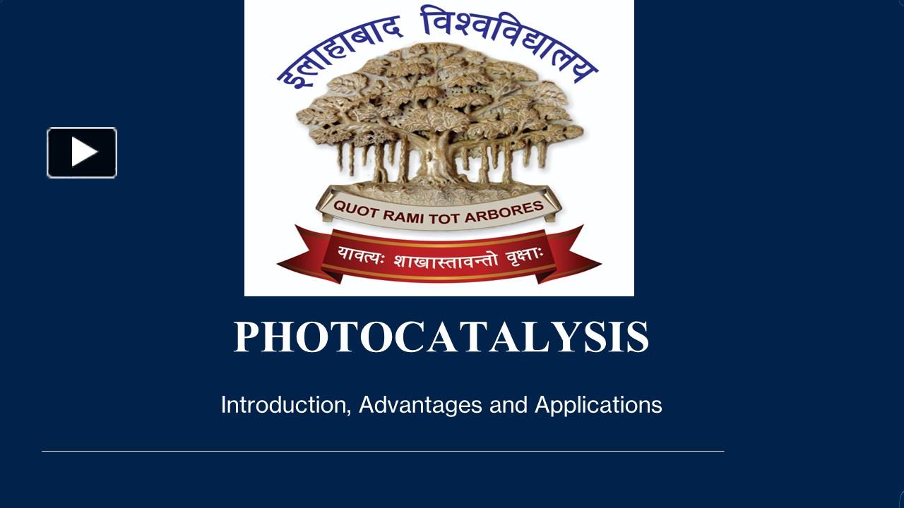 Photocatalysis presentation | free to download