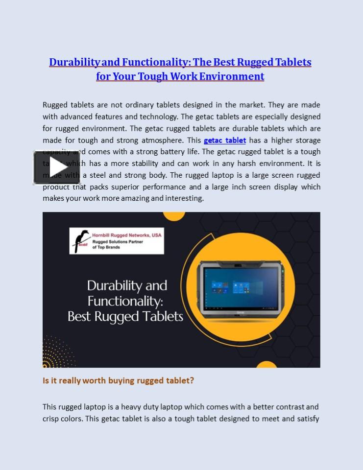 Durability and Functionality: The Best Rugged Tablets for Your Tough ...