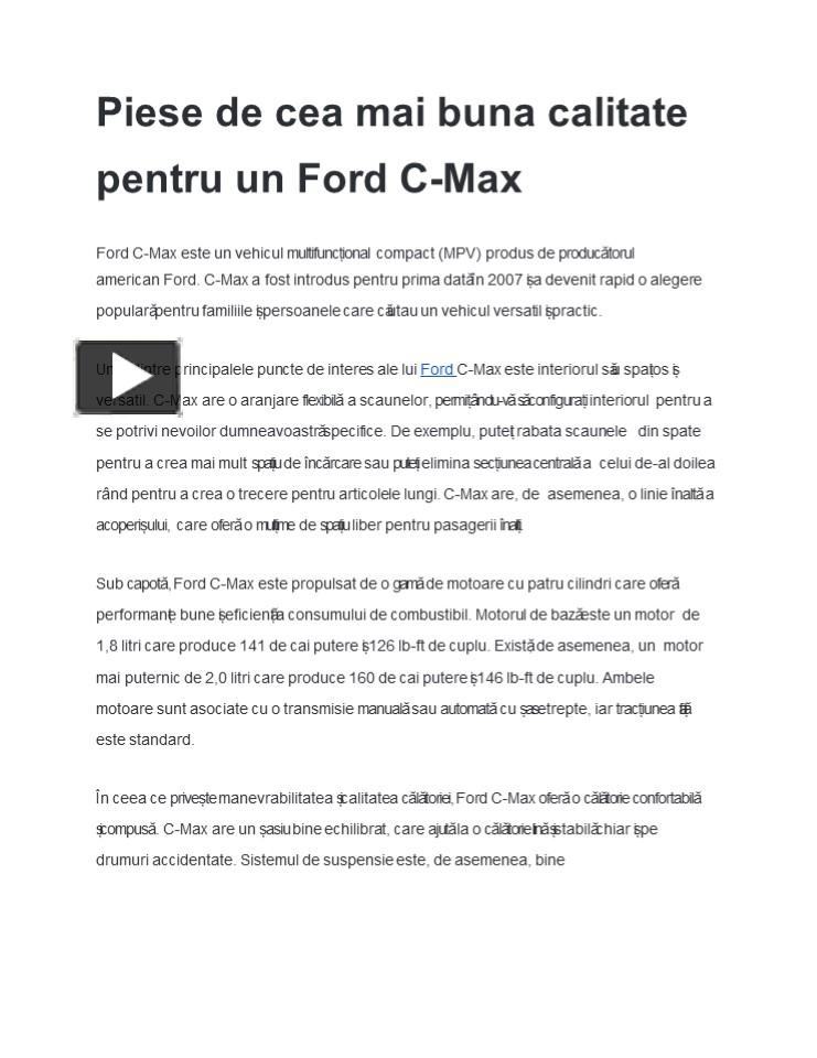 PPT – Piese de cea mai buna calitate pentru un Ford C-Max PowerPoint ...