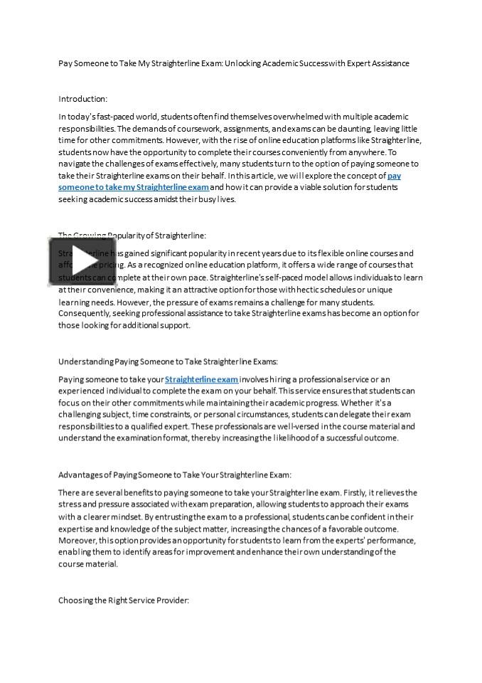 PPT – Pay someone to Take My Straighterline Exam PowerPoint ...