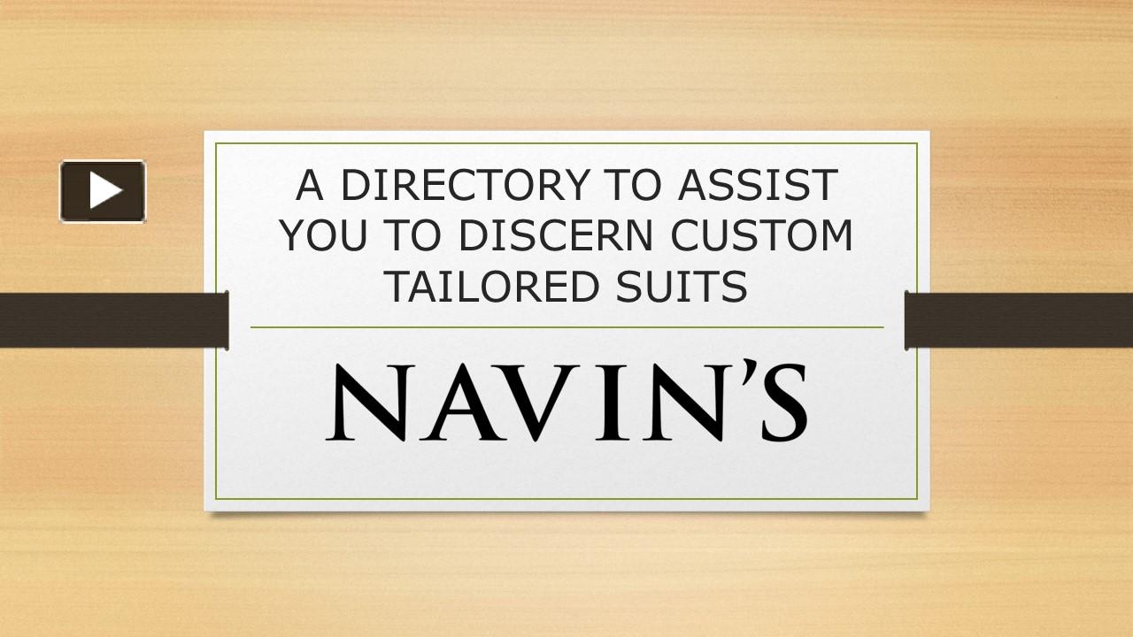 PPT – A directory to assist you to discern custom tailored suits ...
