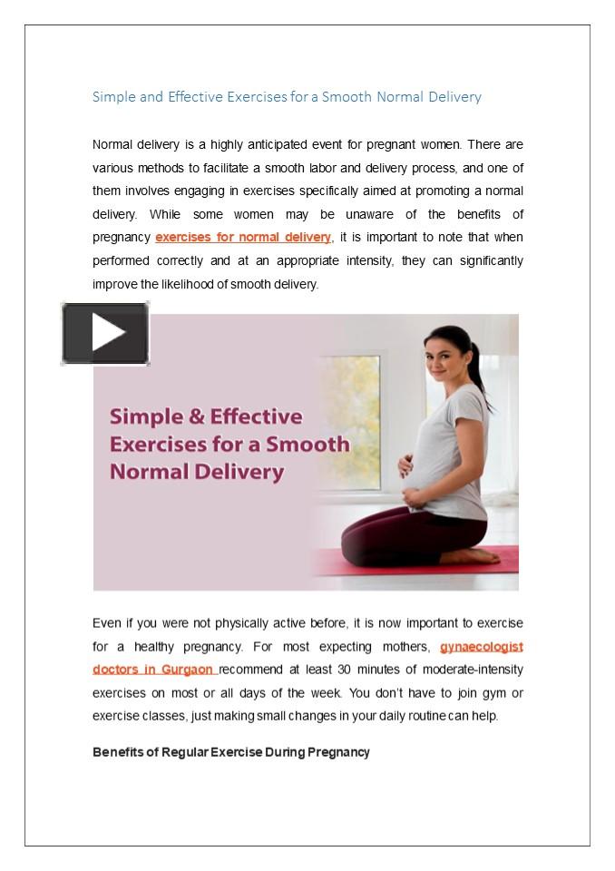 PPT – Simple and Effective Exercises for a Smooth Normal Delivery ...