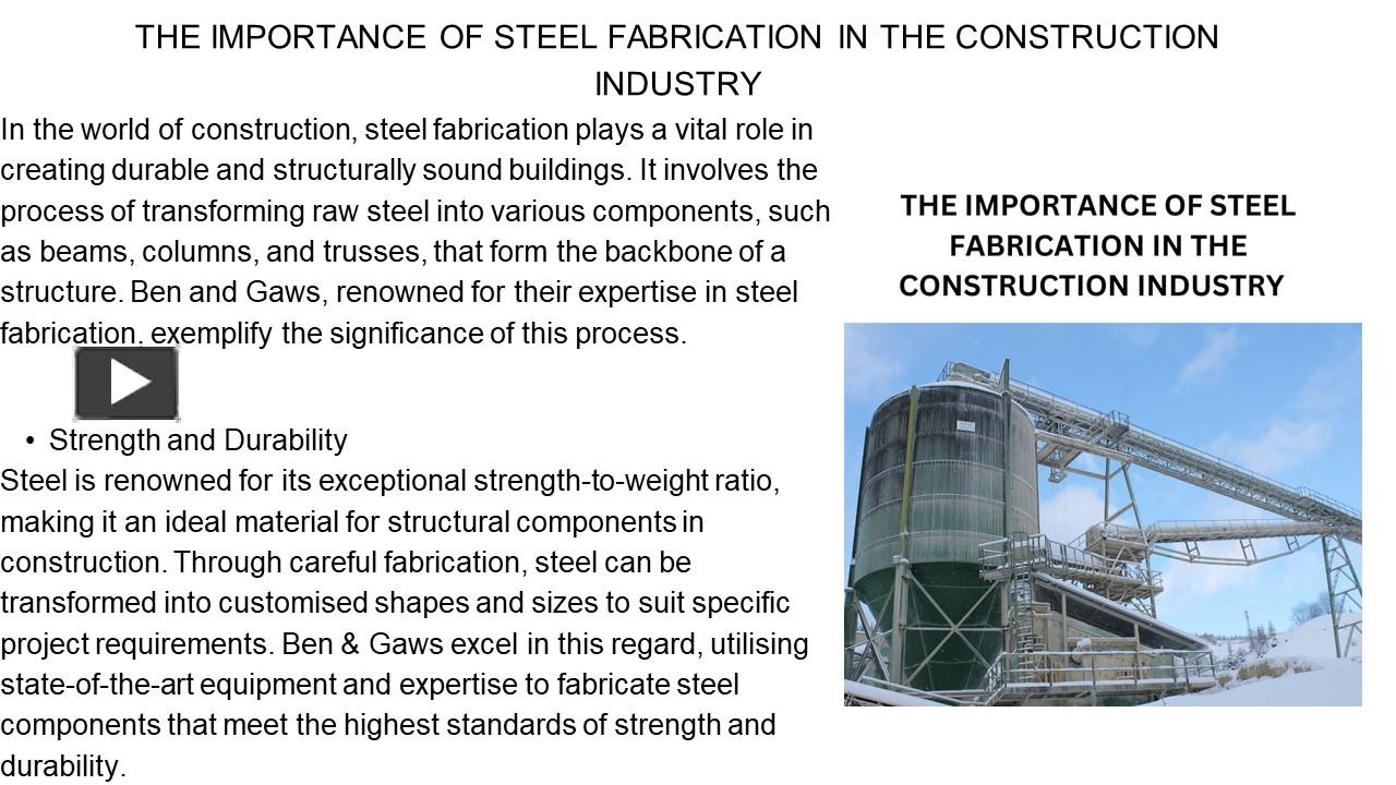PPT – THE IMPORTANCE OF STEEL FABRICATION IN THE CONSTRUCTION INDUSTRY ...