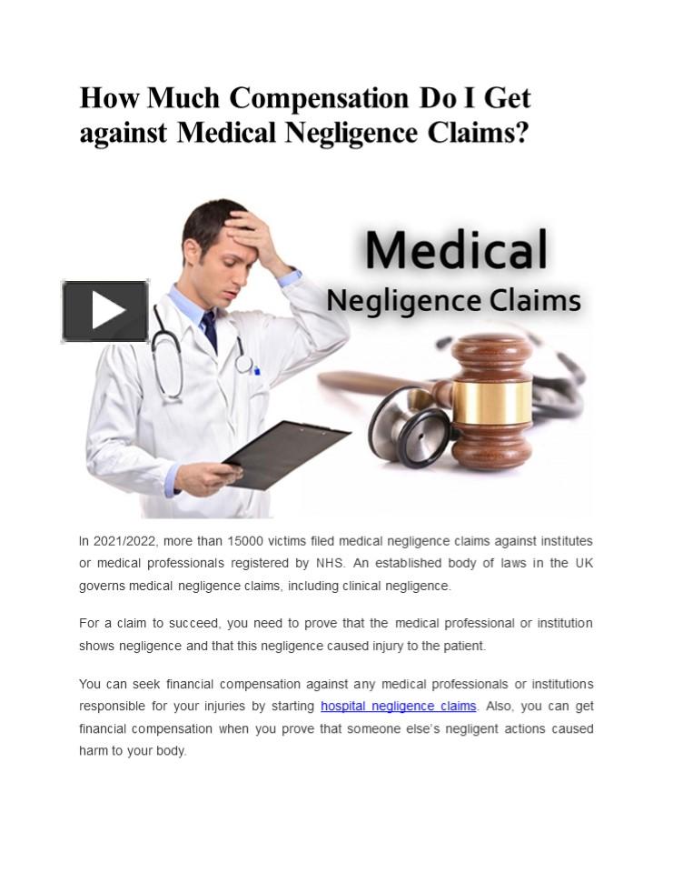 PPT – How Much Compensation Do I Get against Medical Negligence Claims ...