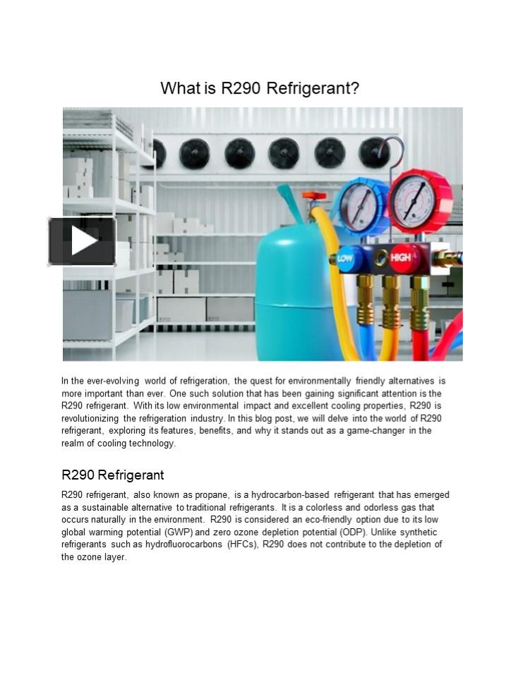 What is R290 Refrigerant? presentation | free to download