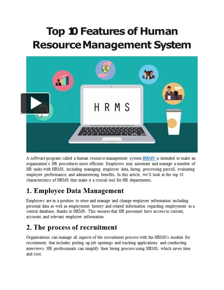 PPT – Top 10 Features of Human Resource Management System PowerPoint ...