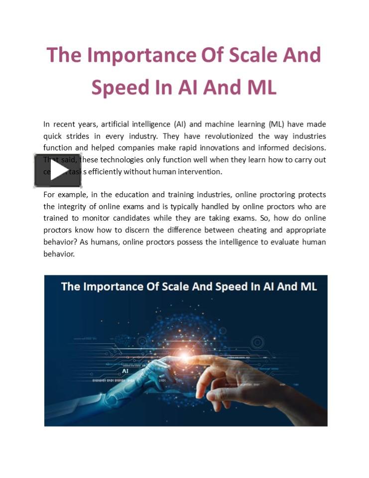 The Importance Of Scale And Speed In AI And ML presentation | free to view
