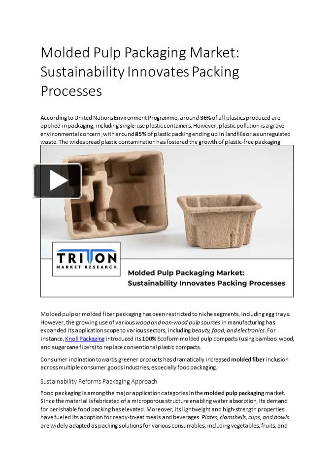 Molded Pulp Packaging Market: Sustainability Innovates Packing ...