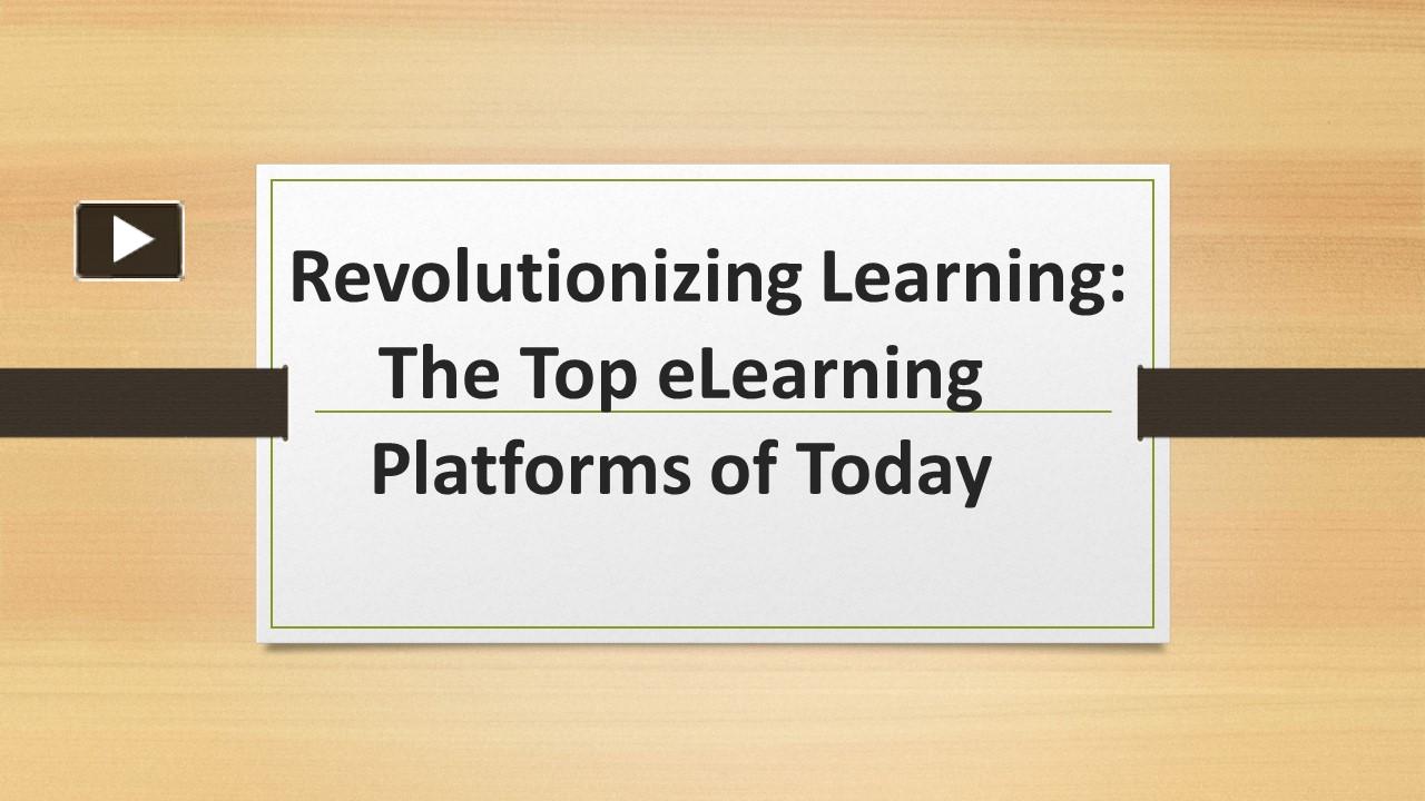 top elearning platform presentation | free to download