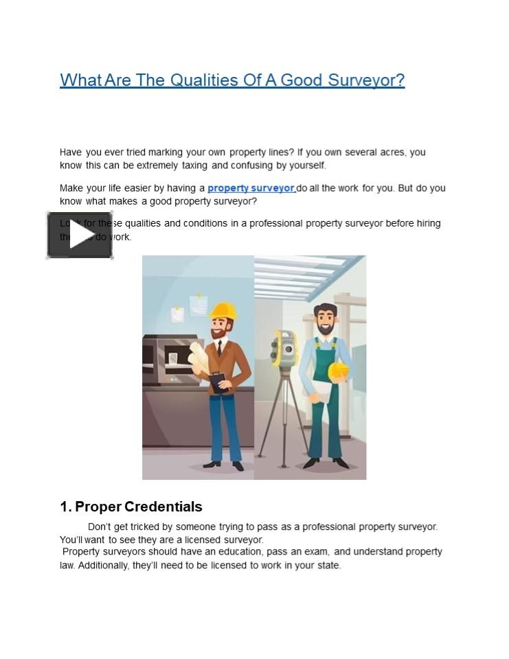 PPT – What Are The Qualities Of The Best Surveyor? PowerPoint ...