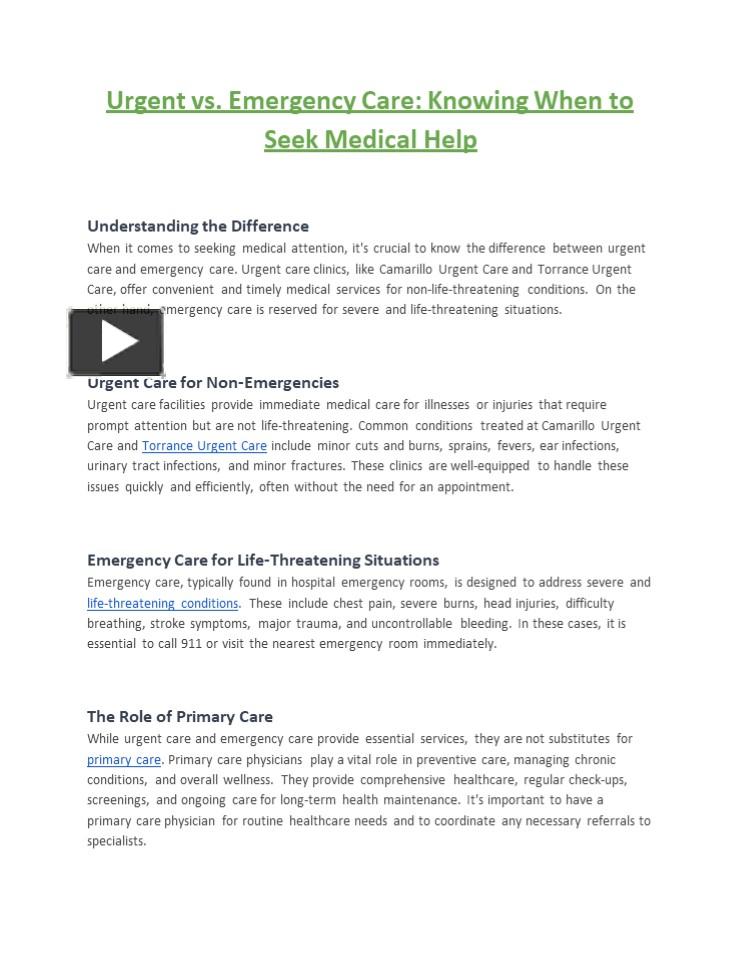 What Is Urgent Care Vs Emergency Room? | 1st Stop Urgent Care ...