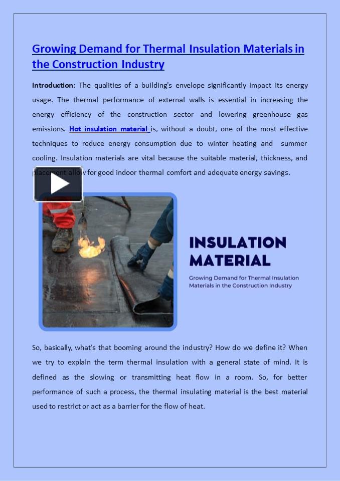 PPT – Growing Demand for Thermal Insulation Material in the ...