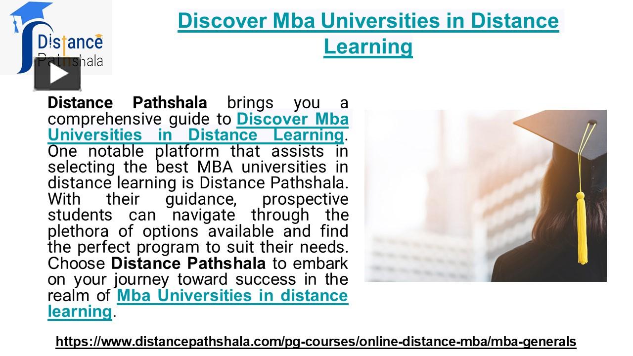 Discover Mba Universities in Distance Learning - Distance Pathshala ...