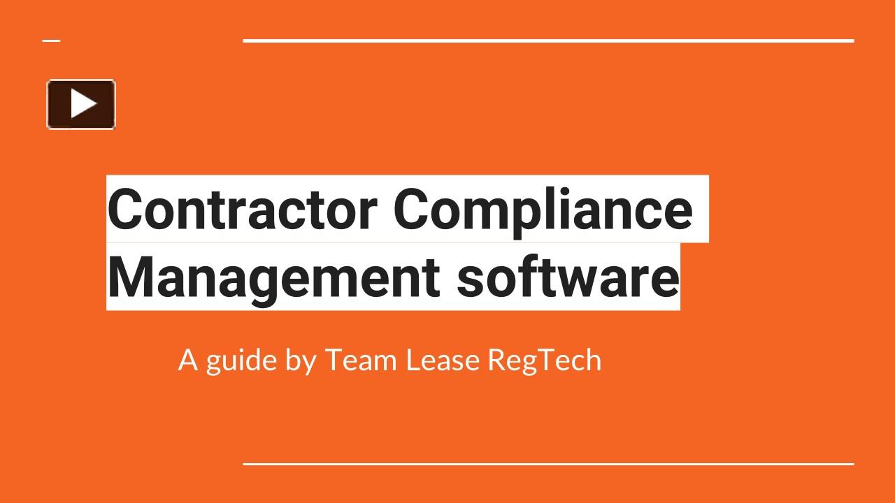 PPT – Contractor Compliance Management Software PowerPoint presentation ...