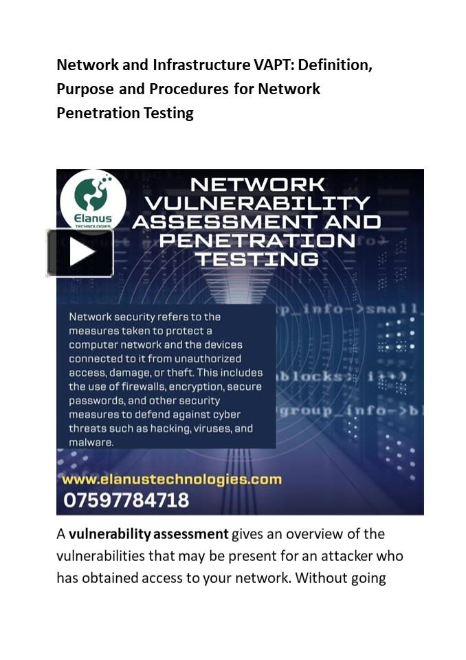 PPT – Network and Infrastructure VAPT Definition, Purpose and ...