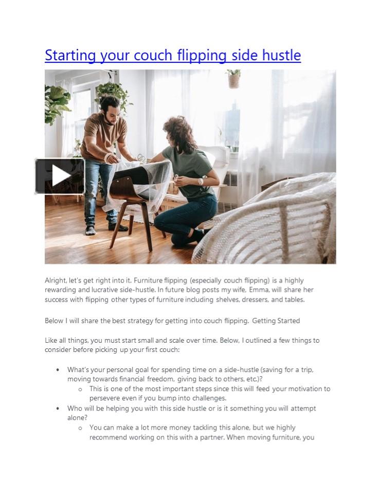 Starting Your Couch Flipping Side Hustle Presentation Free To Download