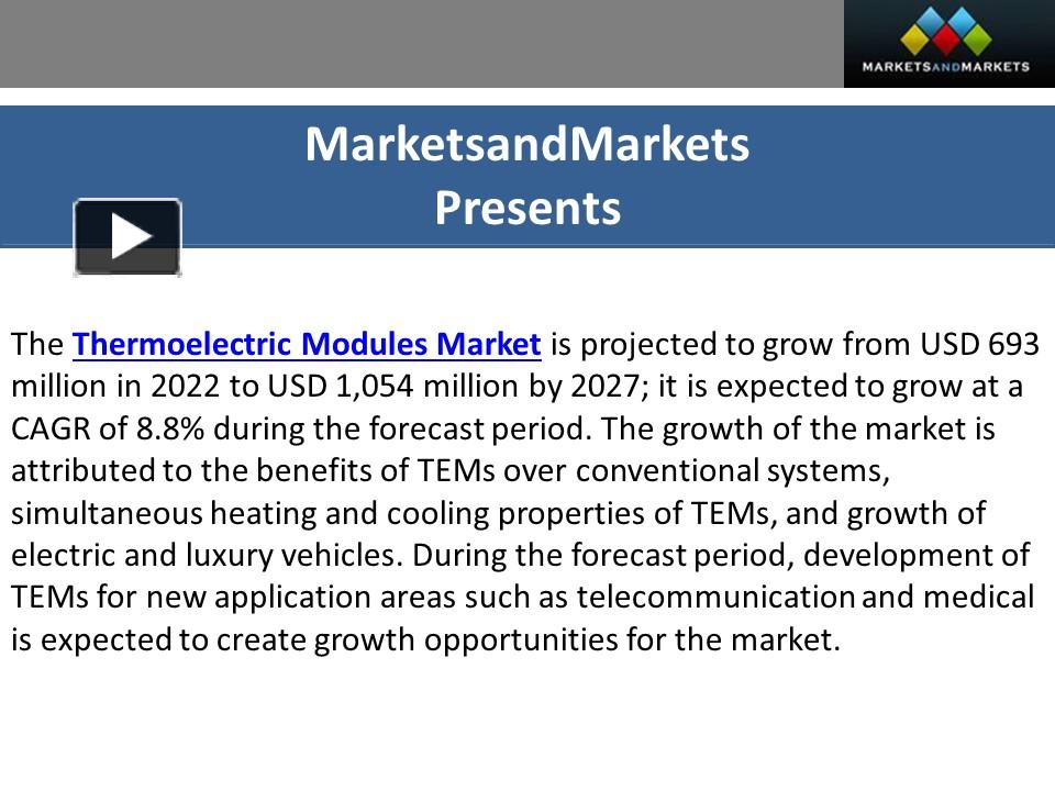 PPT – Market Dynamics and Future Outlook of the Thermoelectric Modules ...