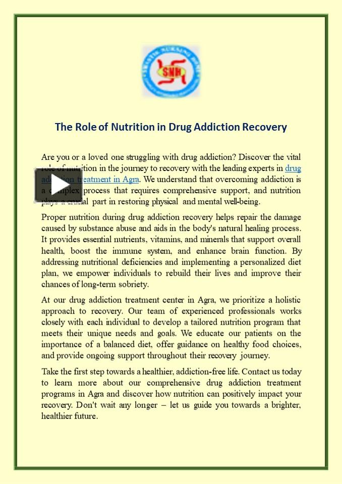 The Role of Nutrition in Drug Addiction Recovery presentation | free to ...