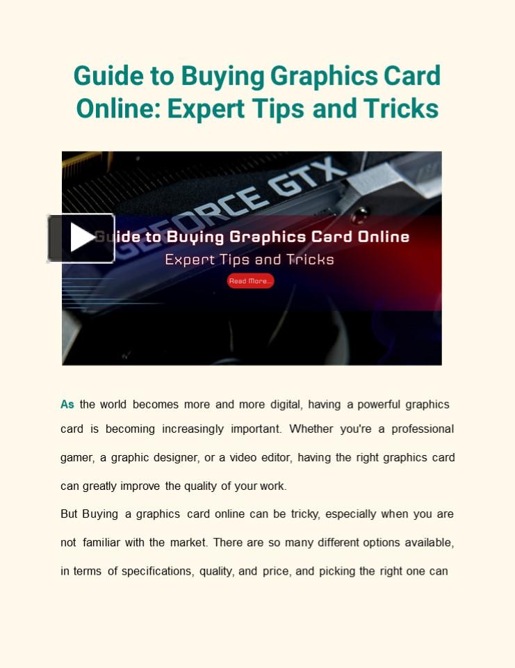 PPT – Expert Tips for Buying Graphics Card Online PowerPoint ...