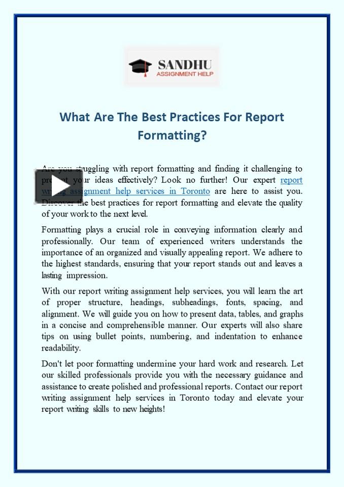 PPT – What Are The Best Practices For Report Formatting? PowerPoint ...