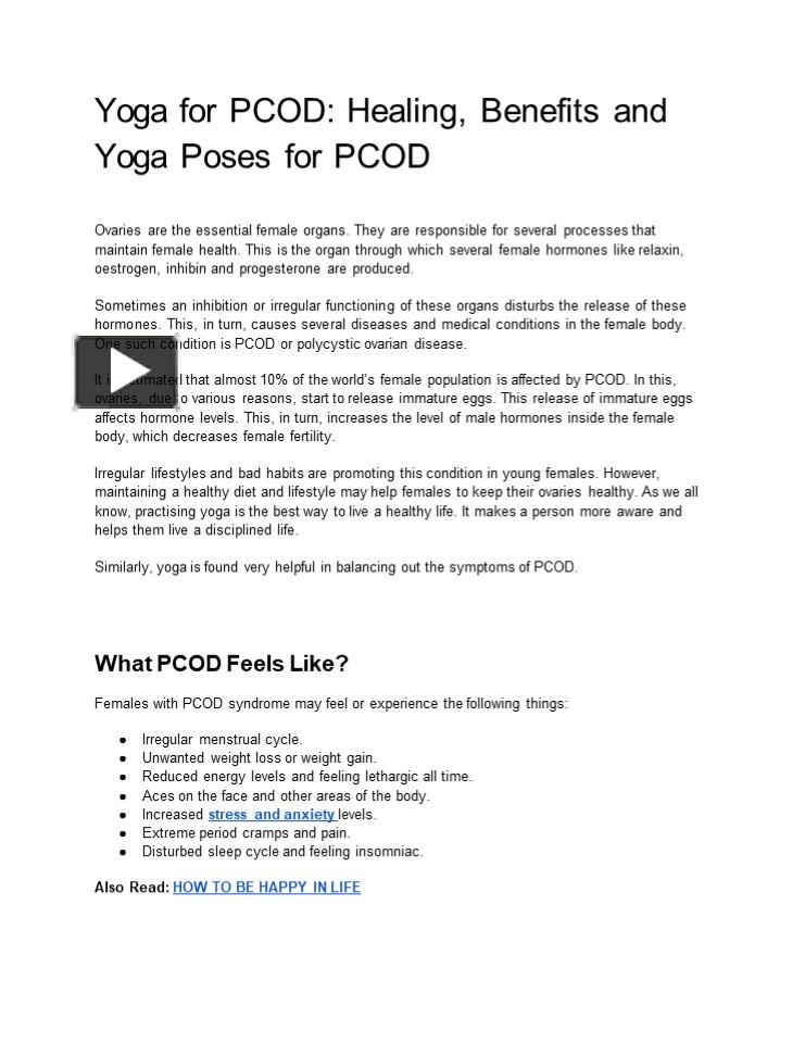 Yoga for PCOD: Healing, Benefits and Yoga Poses for PCOD presentation ...