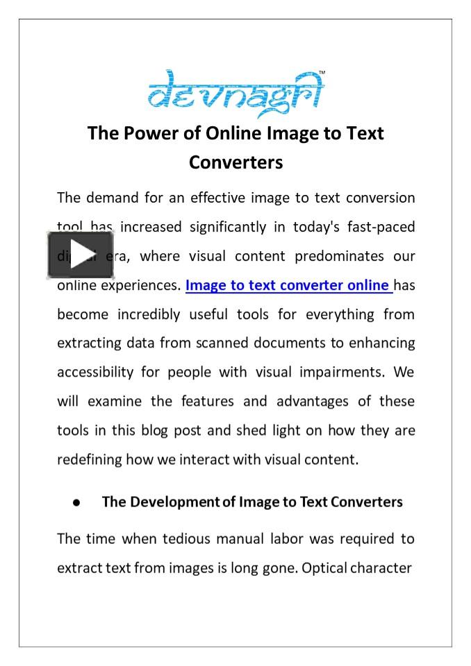 PPT – The Power of Online Image to Text Converters PowerPoint ...