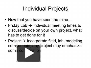 Individual Projects presentation | free to view