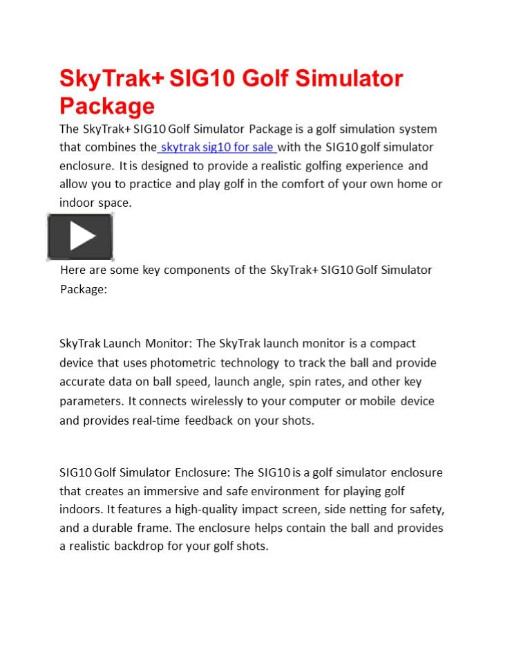 PPT – SkyTrak+ SIG10 Golf Simulator Package PowerPoint presentation ...