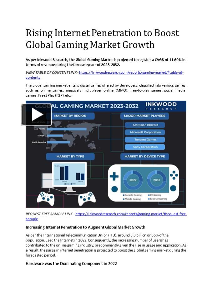 PPT – Global Gaming Market Research Report | Forecast 2023-2032 ...