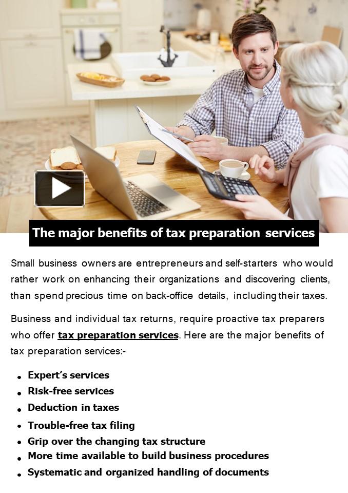 The major benefits of tax preparation services presentation | free to ...