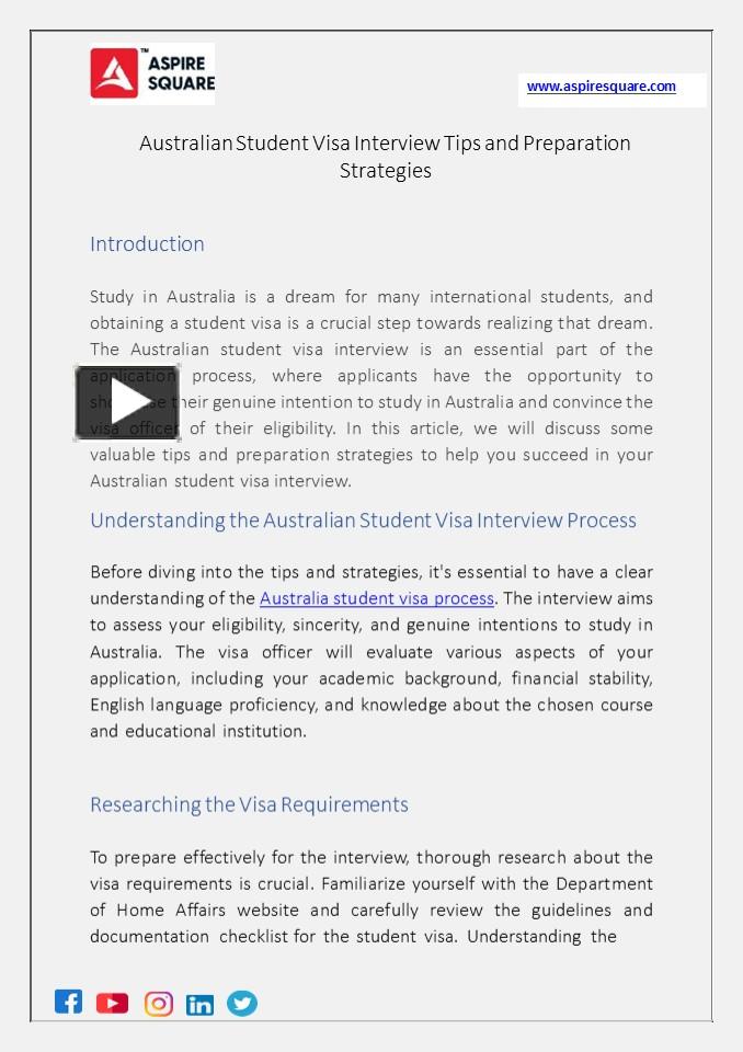 PPT – Australian Student Visa Interview Tips and Preparation Strategies ...