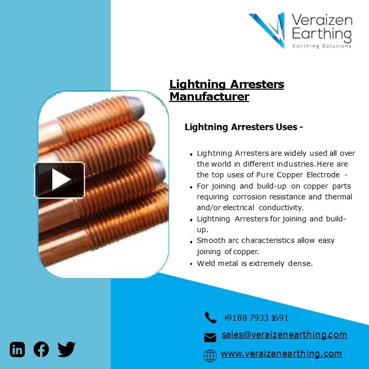 Lightning Arresters | Pure Copper Earthing Electrode |Copper Bonded ...