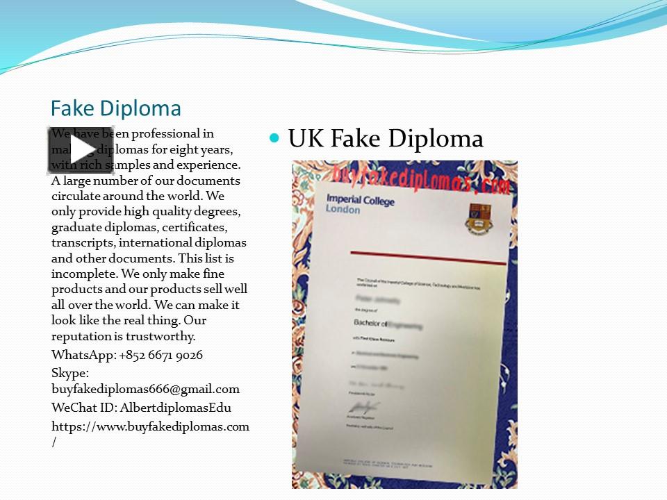 PPT – Fake Diploma PowerPoint presentation | free to download - id ...