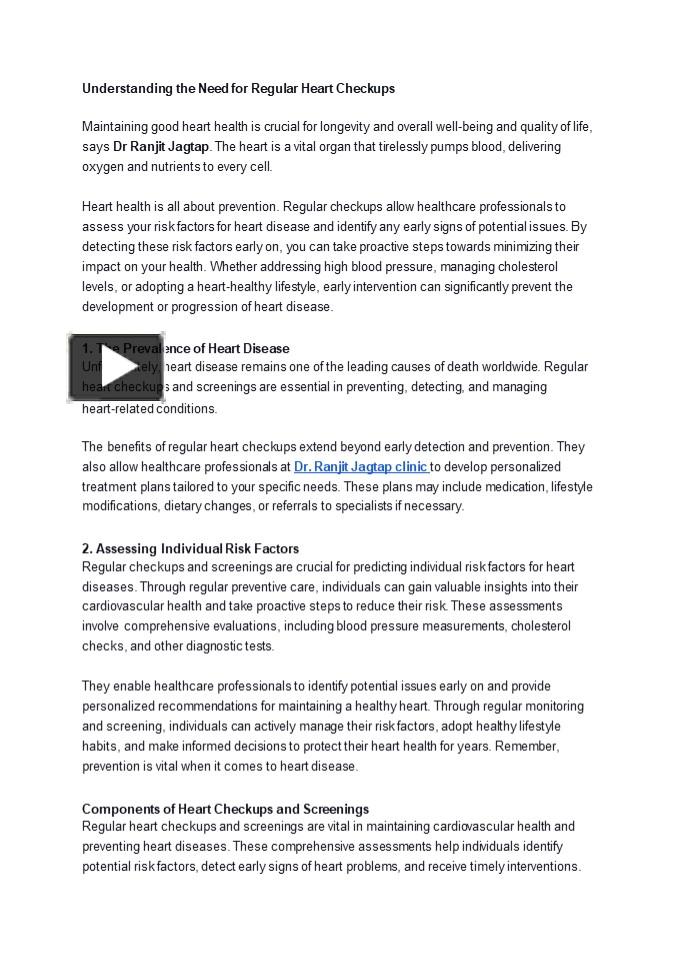 PPT – Importance of regular check-ups and screening for heart patients ...