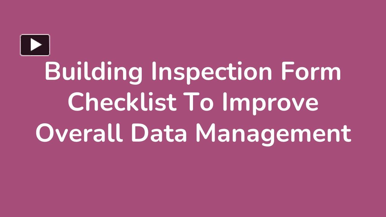 PPT – Building Inspection Form Checklist To Improve Overall Data ...