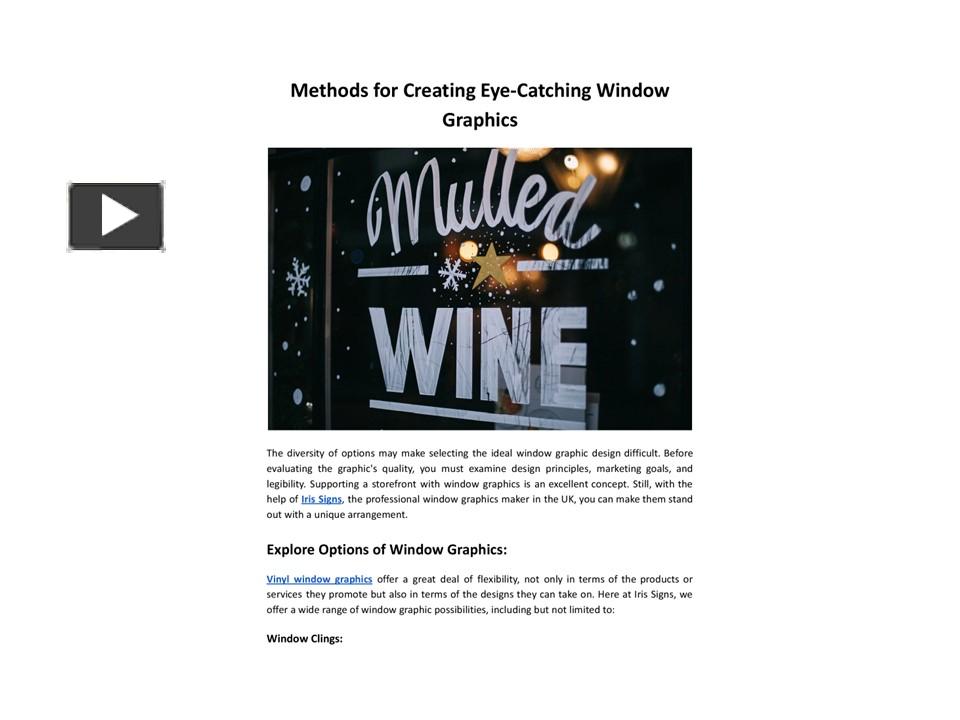 PPT – Methods for Creating Eye-Catching Window Graphics - Iris Signs ...
