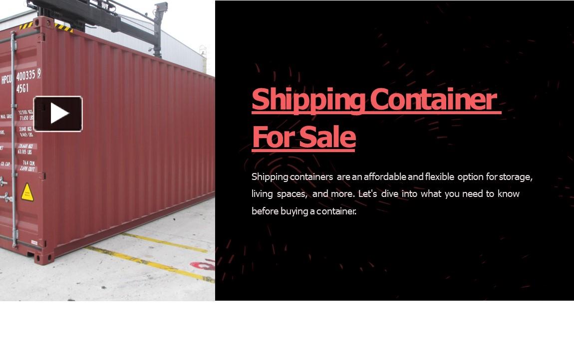 Find High-Quality Shipping Containers For sale presentation | free to ...