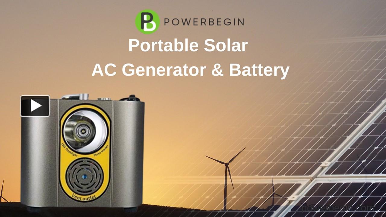 Portable Solar AC Generator & Battery presentation | free to download
