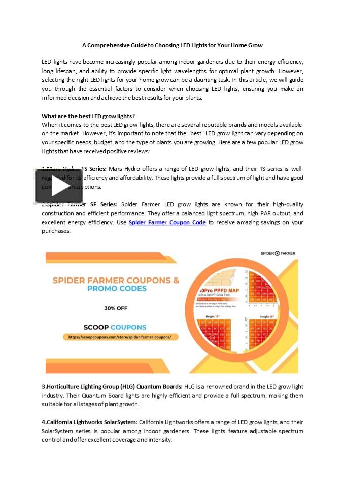 PPT – A Comprehensive Guide to Choosing LED Lights for Your Home Grow ...