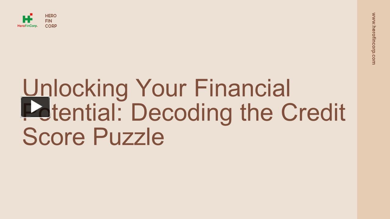 PPT – Decoding the Credit Score Puzzle PowerPoint presentation | free ...