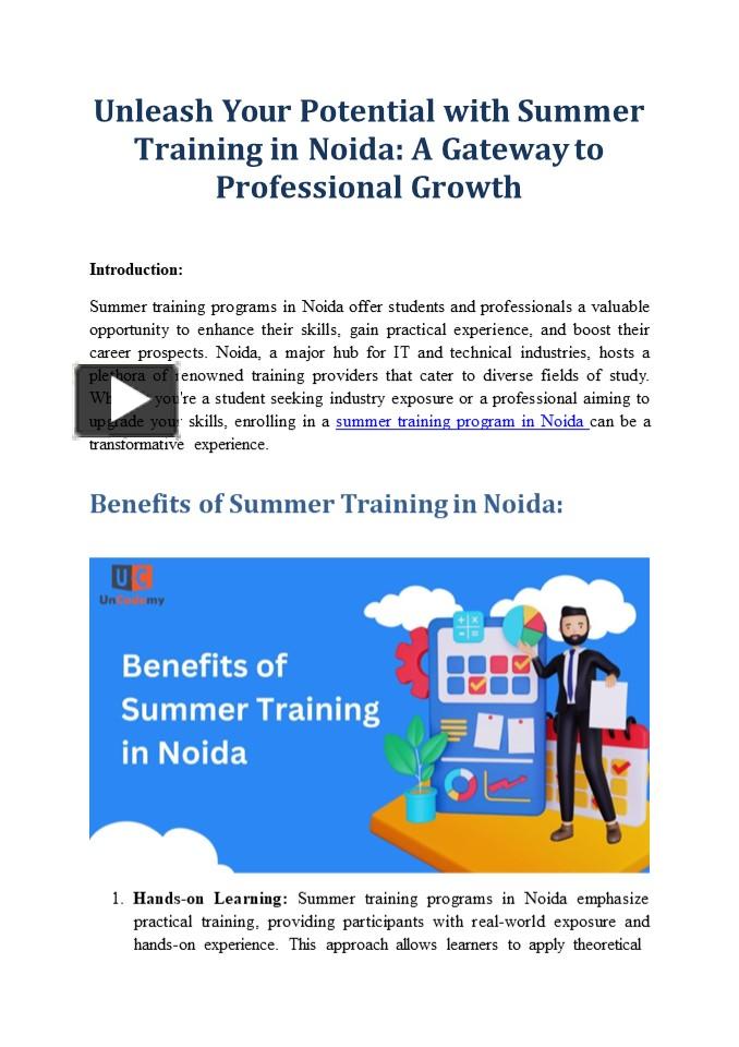 PPT – Unleash Your Potential with Summer Training in Noida: A Gateway ...