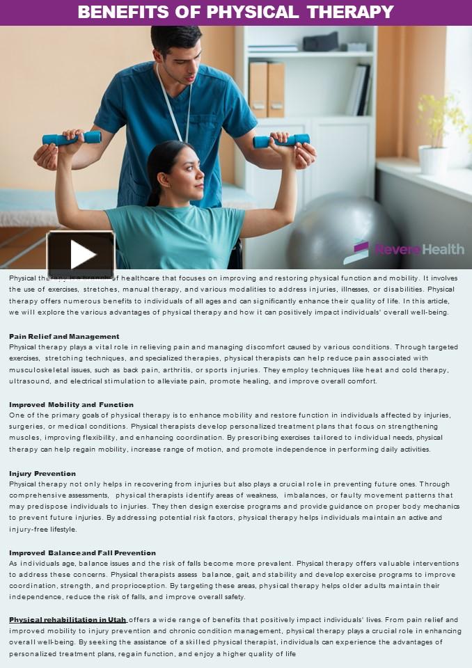 PPT – Benefits of Physical Therapy PowerPoint presentation | free to ...